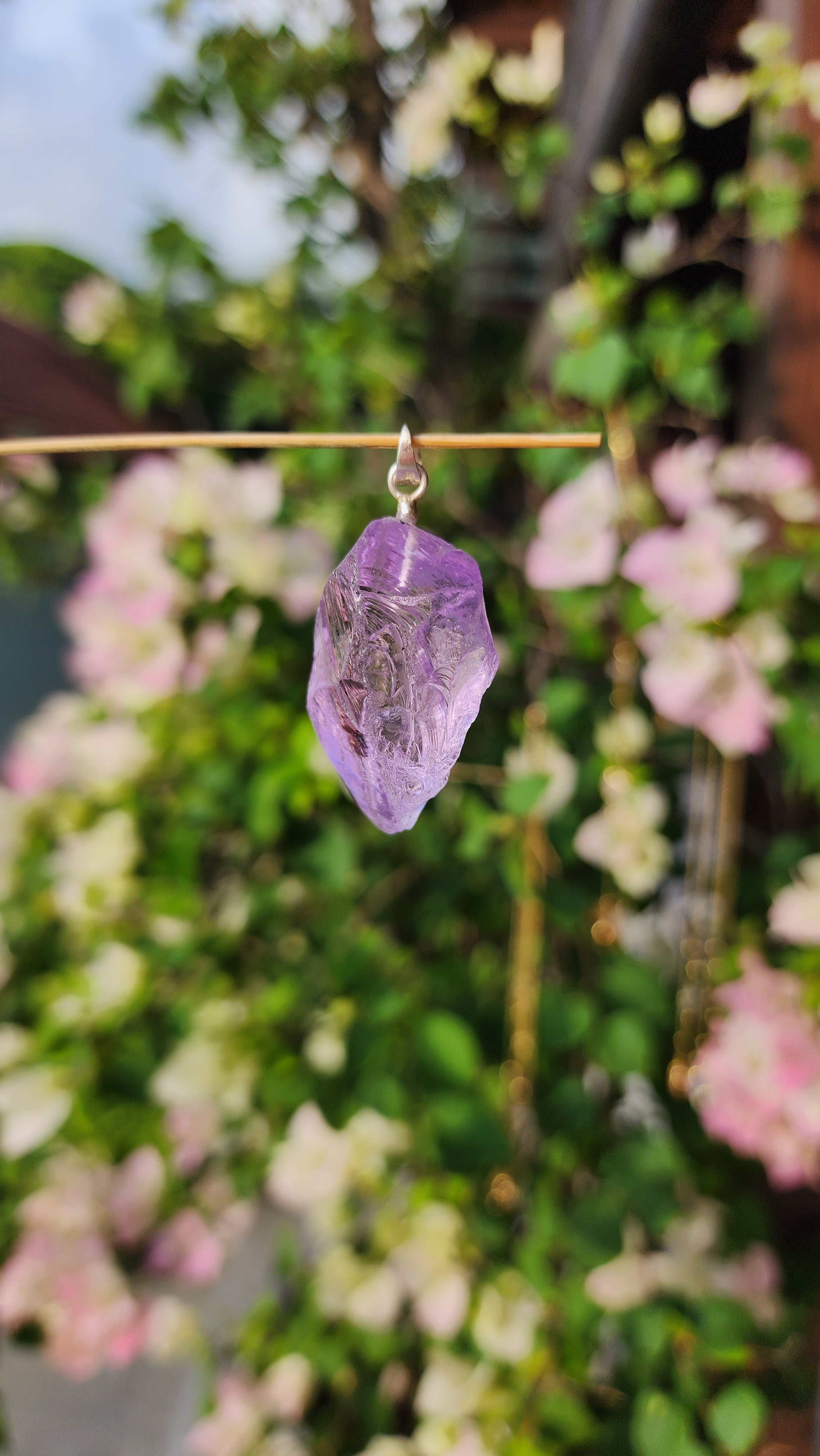Bright Purple Raw Andara Pendant by Andara Temple
